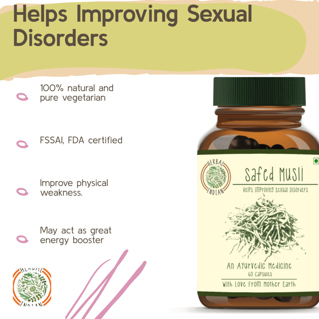 Safed Musli - Helps Improving Sexual Disorders (Pack Of 60 Capsules ...